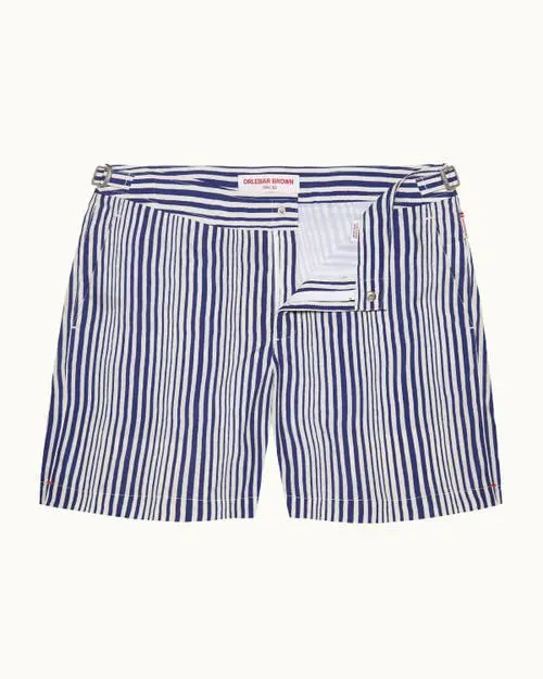 Orlebar Brown Bulldog Mid-length Swim Shorts - Blue/white