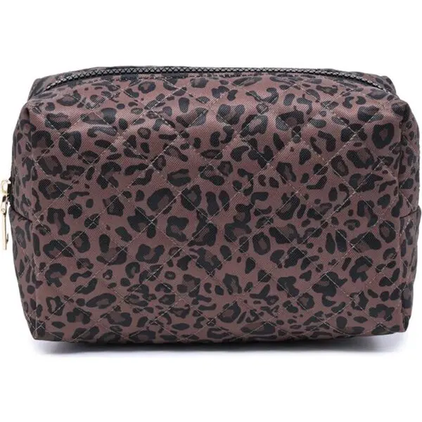 URBAN ESSENTIALS Safari Chic Cosmetic & Travel Organizer Pouch - Chocolate Leopard