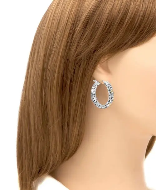 DEVATA 25mm Filigree Hoop Earrings