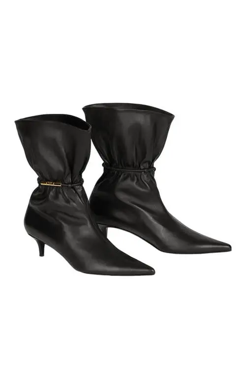 Balmain Sphynx Smooth Leather Ankle Boots - Black