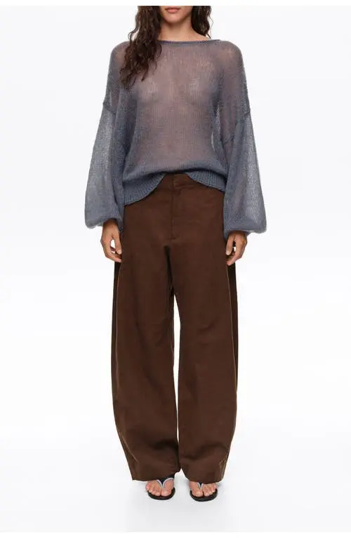 Bimba Y Lola Barrel-leg Trousers With Adjustable Waist - Oak
