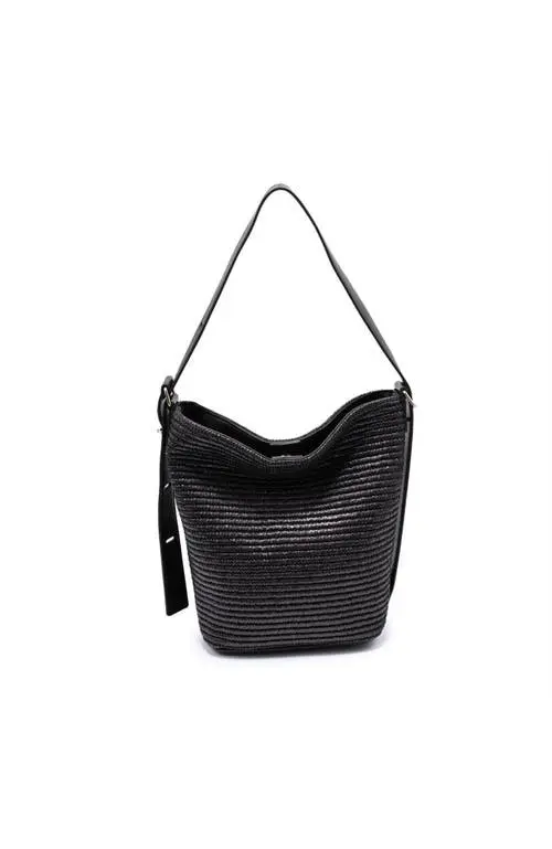 URBAN EXPRESSIONS Jessica Straw Tote Bag - Chocolate