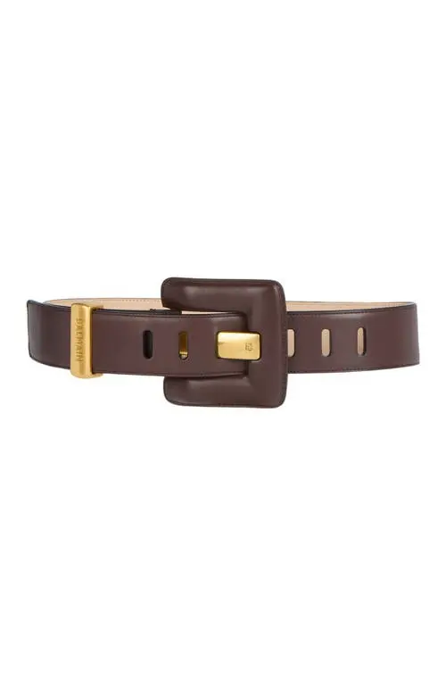 Balmain Anthem Large Smooth Leather Belt