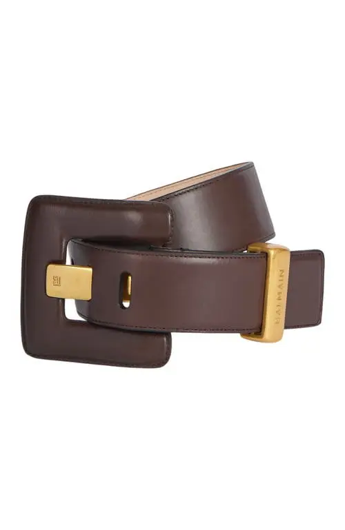 Balmain Anthem Large Smooth Leather Belt