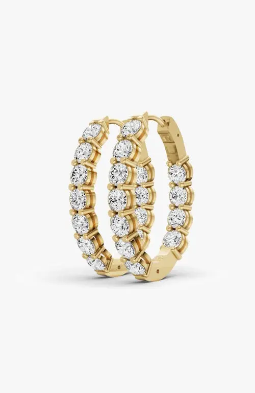 SEREIA OFFICIAL 14k Gold 3 Ct Sereia Earrings Hoop Diamonds - Yellow Gold