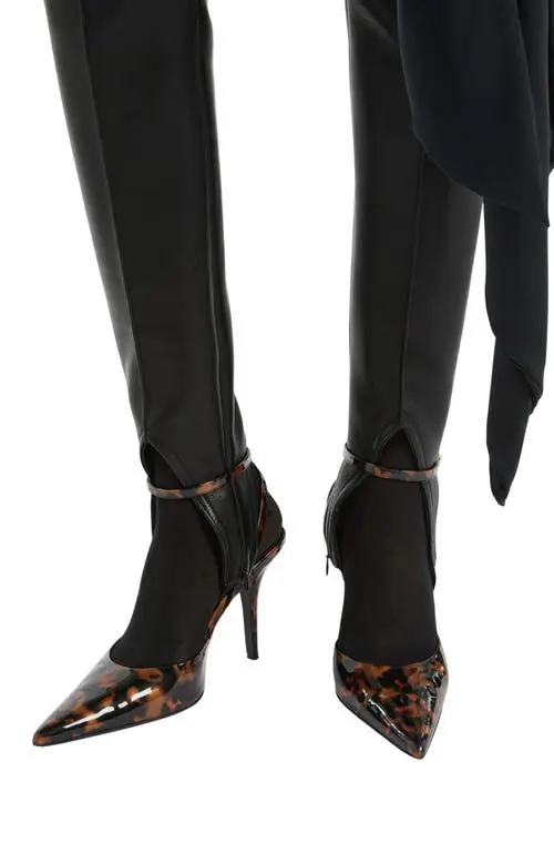 Balmain Printed Patent Leather Strappy Courts