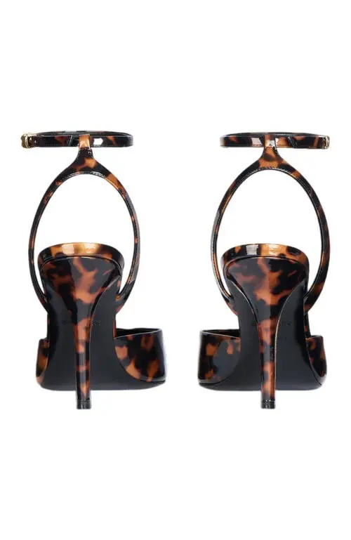 Balmain Printed Patent Leather Strappy Courts
