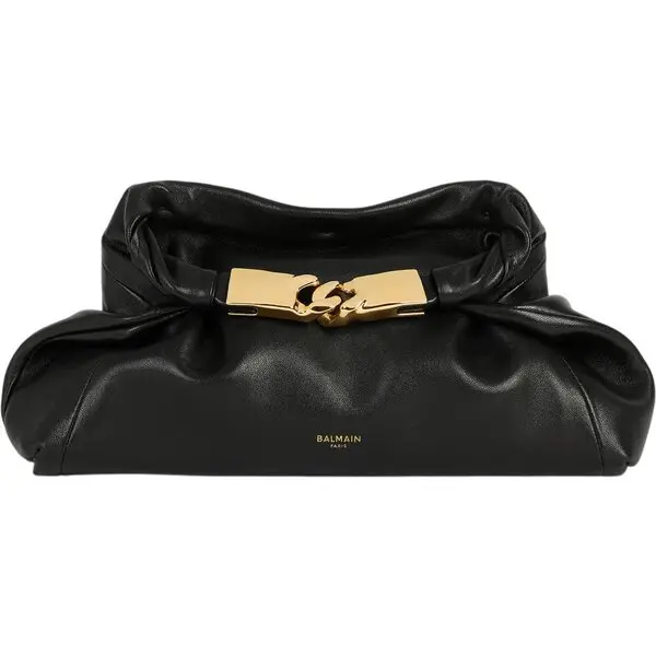 Balmain Dinner At 8 Small Smooth Leather Bag - Black