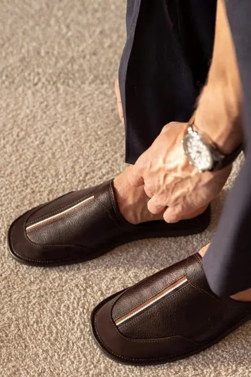 Cavalinho Leather House Slippers - Brown