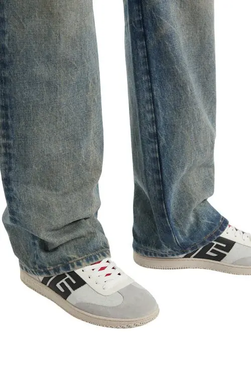 Balmain Swan Suede And Smooth Leather Trainers