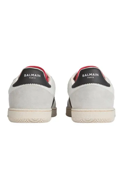 Balmain Swan Suede And Smooth Leather Trainers