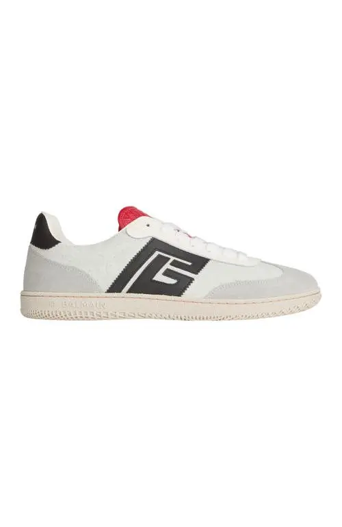 Balmain Swan Suede And Smooth Leather Trainers
