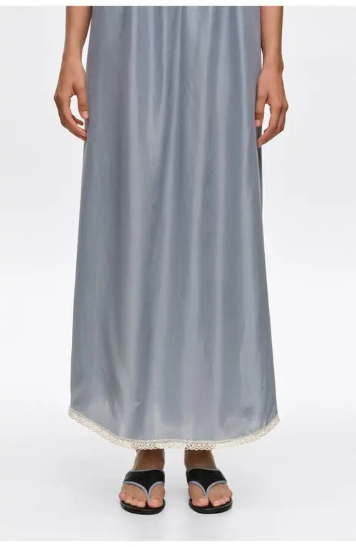 Bimba Y Lola Silk Lace Strap Maxi Dress