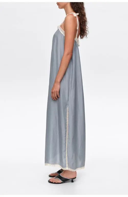 Bimba Y Lola Silk Lace Strap Maxi Dress