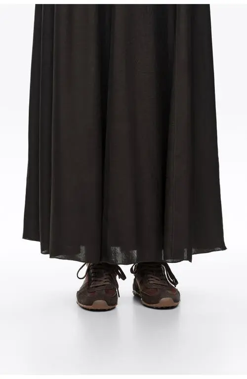 Bimba Y Lola Mixed-fabric A-line Midi Skirt - Melange Grey