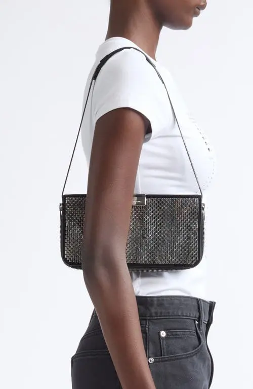 Alexander Wang Siren Pochette Crystal Embellished Leather Shoulder Bag