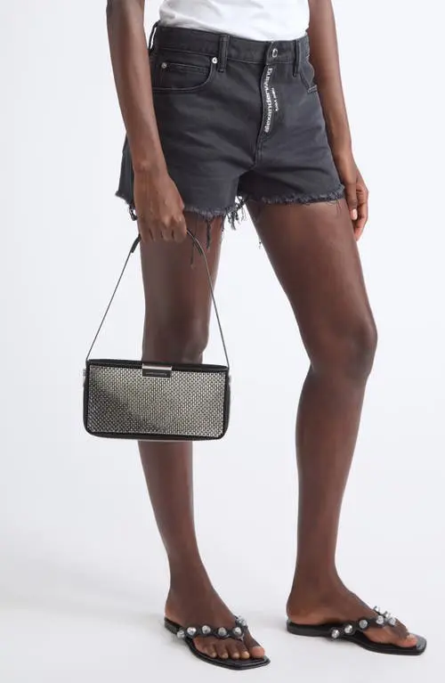 Alexander Wang Siren Pochette Crystal Embellished Leather Shoulder Bag