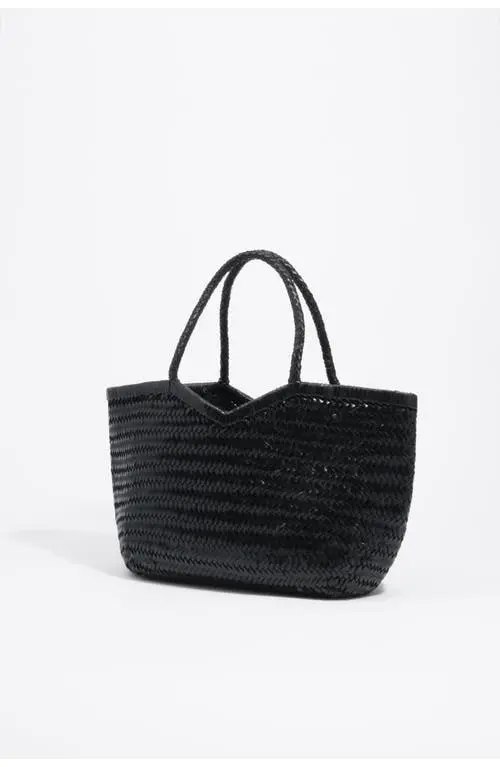 Bimba Y Lola Large Plaited Leather Shopper Bag - Black
