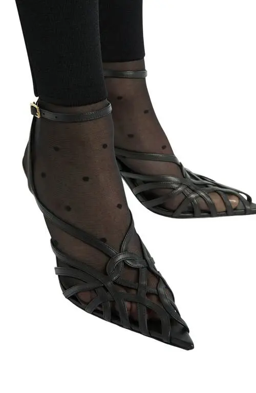 Balmain Smooth Leather Cage Sandals
