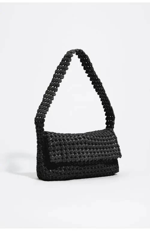 Bimba Y Lola Medium Plaited Leather Hobo Bag - Black