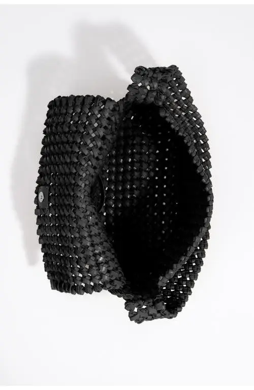 Bimba Y Lola Medium Plaited Leather Hobo Bag - Black
