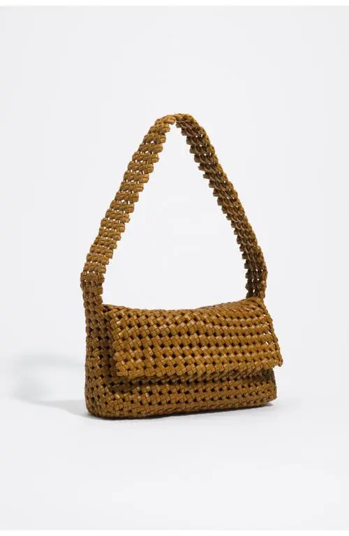 Bimba Y Lola Medium Woven Leather Hobo Bag - Lime