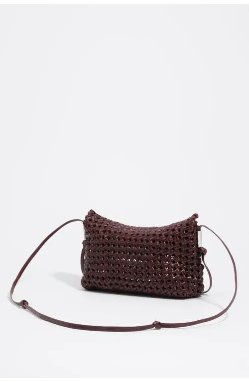 Bimba Y Lola Mini Braided Leather Shoulder Bag - Burgundy