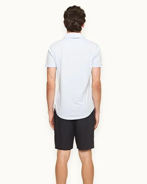 Orlebar Brown Sebastian Silk Tailored-fit Polo Shirt - Springfield Blue