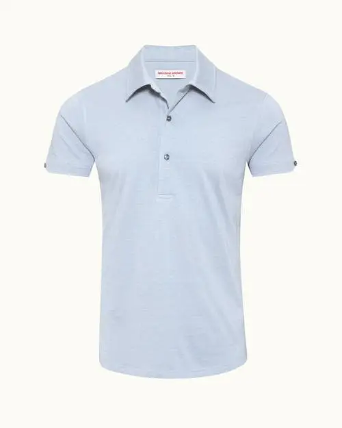 Orlebar Brown Sebastian Silk Tailored-fit Polo Shirt - Springfield Blue
