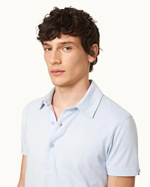 Orlebar Brown Sebastian Silk Tailored-fit Polo Shirt - Springfield Blue