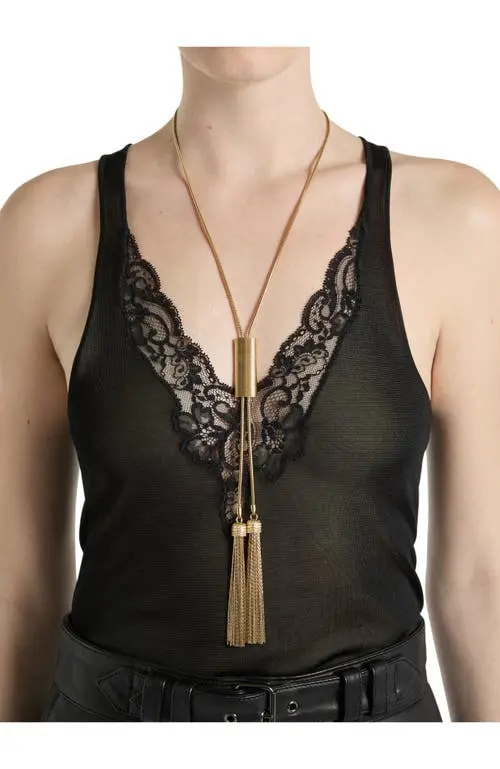 Balmain Long Brass Tassel Necklace