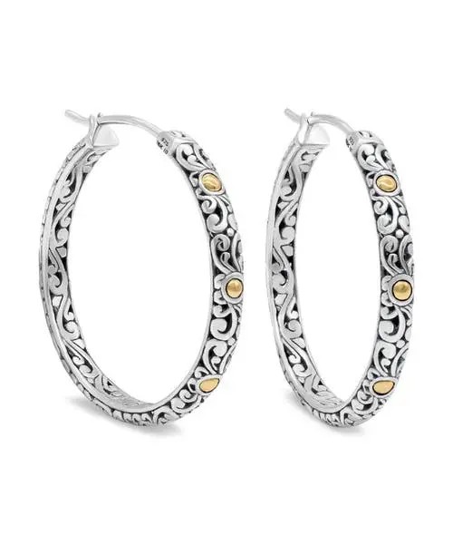 DEVATA 35mm Filigree Hoop Earrings