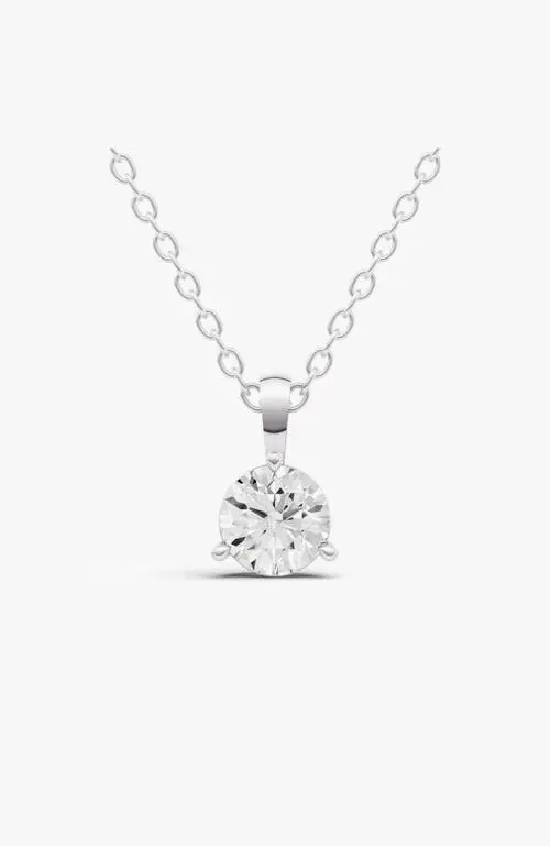 SEREIA OFFICIAL 14k Gold 2 Ct Prong Martini Pendant Lab Grown Diamond Solitaire - White Gold