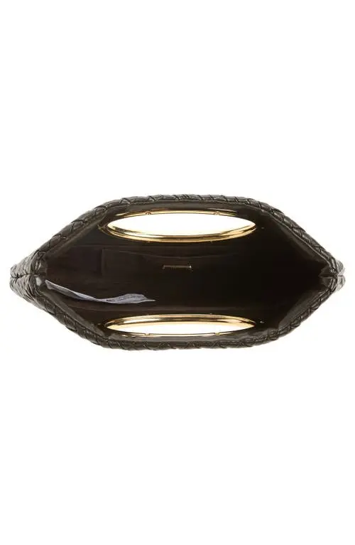 Mango Woven Faux Leather Frame Clutch