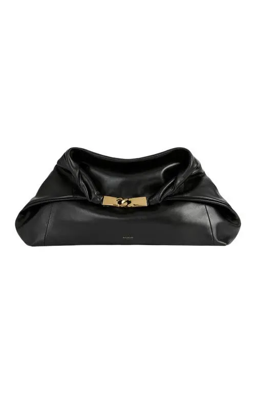 Balmain Dinner At 8 Medium Bag In Smooth Leather - Black