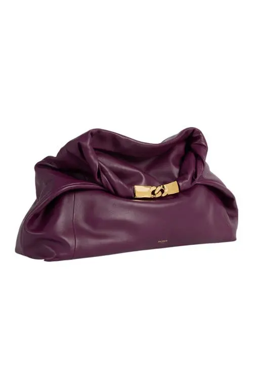 Balmain Dinner At 8 Medium Bag In Smooth Leather - Purple