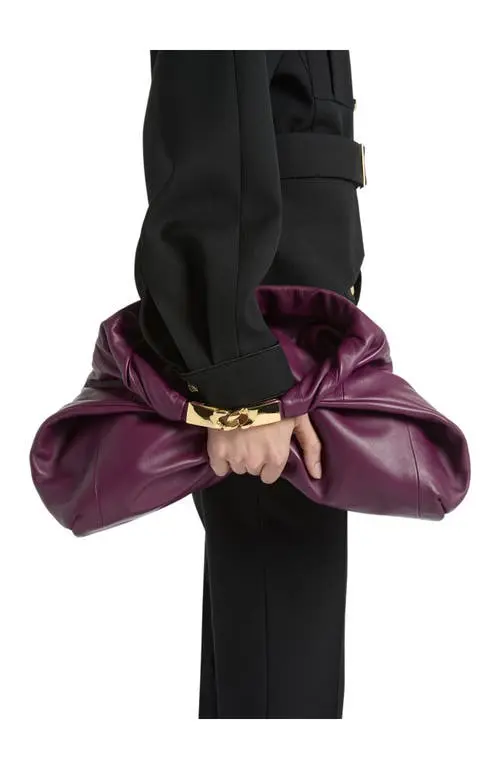 Balmain Dinner At 8 Medium Bag In Smooth Leather - Purple
