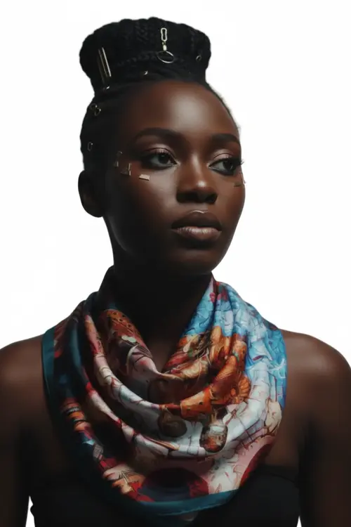 LUNAVERSOUL The Mystic Journey Afrofuturism Extra Large Silk Scarf