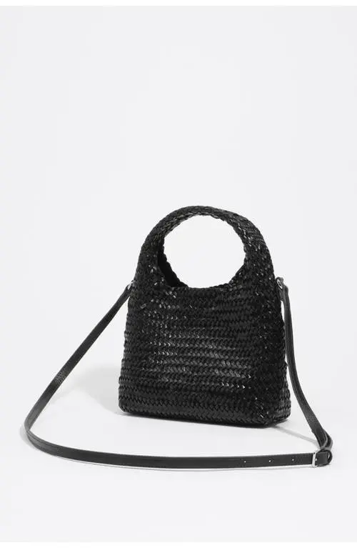Bimba Y Lola Small Plaited Leather Paper Bag - Black