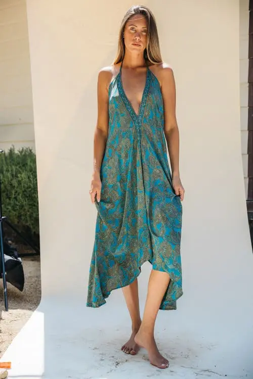SUN CHILD Classic Silk Dress Dandelion