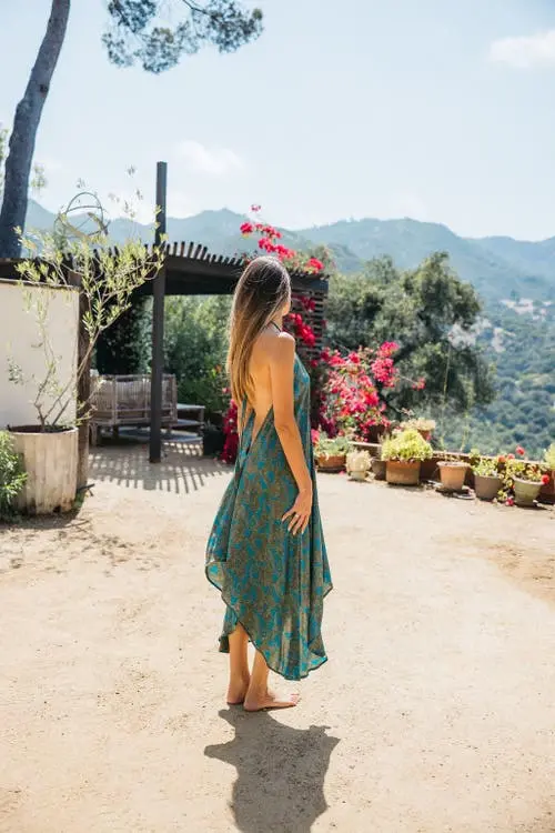SUN CHILD Classic Silk Dress Dandelion