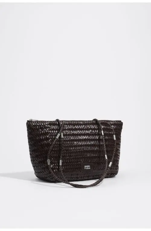 Bimba Y Lola Medium Plaited Leather Shopper Bag - Brown