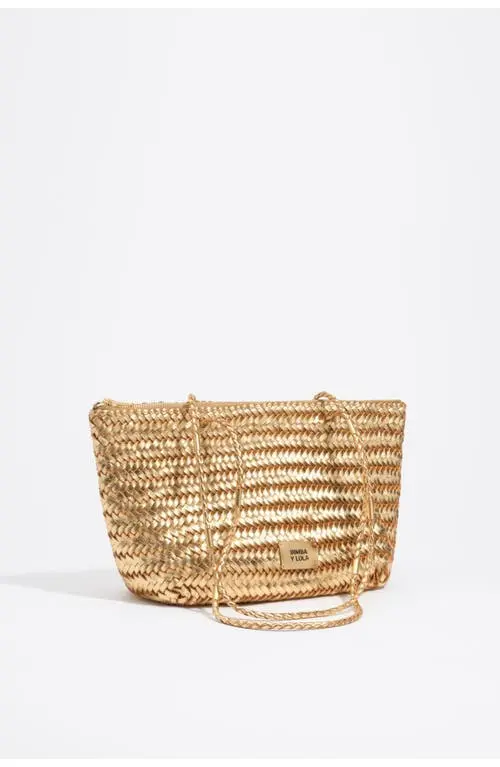 Bimba Y Lola Medium Plaited Leather Shopper Bag - Gold
