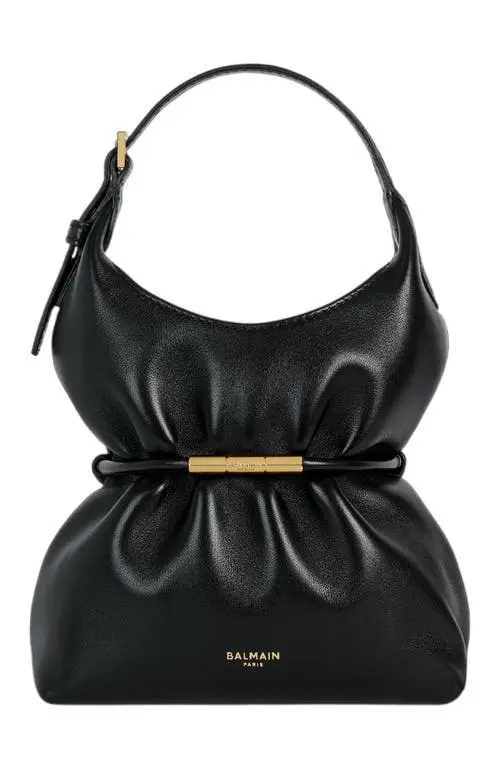 Balmain Sphynx Mini Bag In Smooth Leather - Black