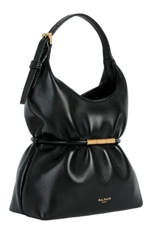 Balmain Sphynx Mini Bag In Smooth Leather - Black