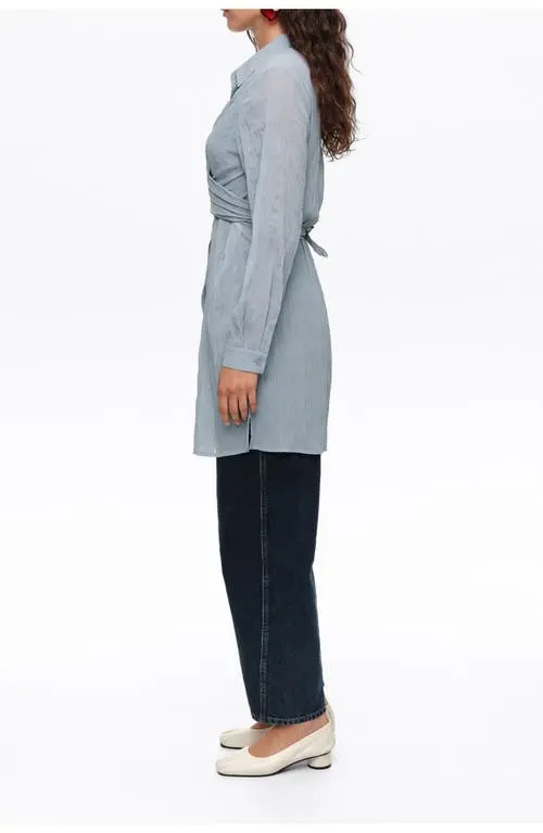 Bimba Y Lola Pleated Long Sleeve Shirt With Classic Collar