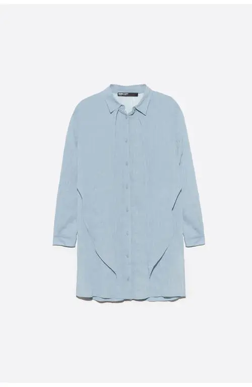 Bimba Y Lola Pleated Long Sleeve Shirt With Classic Collar