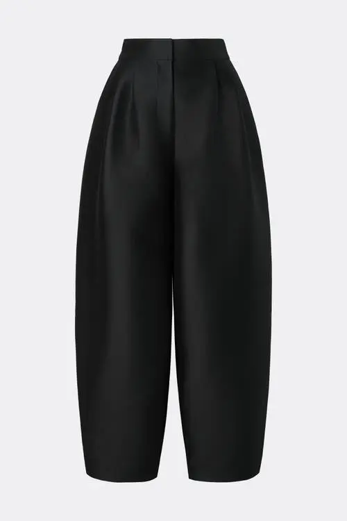 MALINA Smilla Barrel Leg Wool-silk Trousers