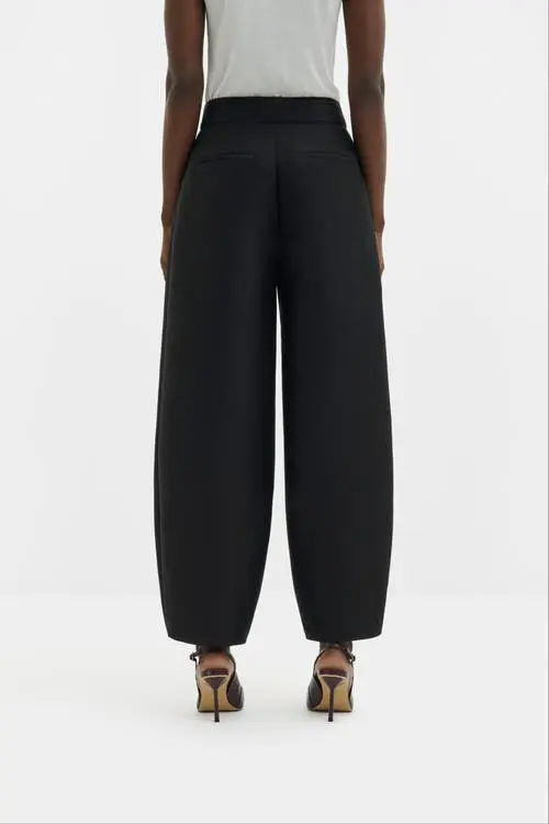 MALINA Smilla Barrel Leg Wool-silk Trousers