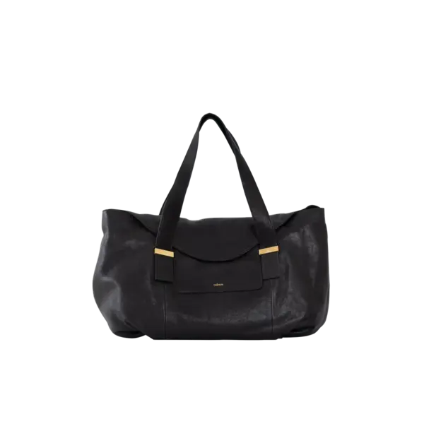 ESTHERA 7am Leather Shoulder Bag - Black